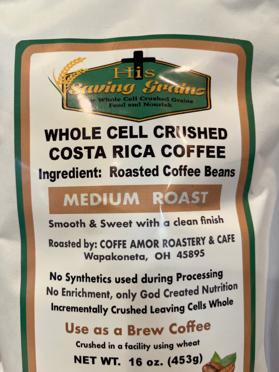 Whole Cell Crushed Costa Rica Coffee 1 lb. – Grandad's Home Remedies