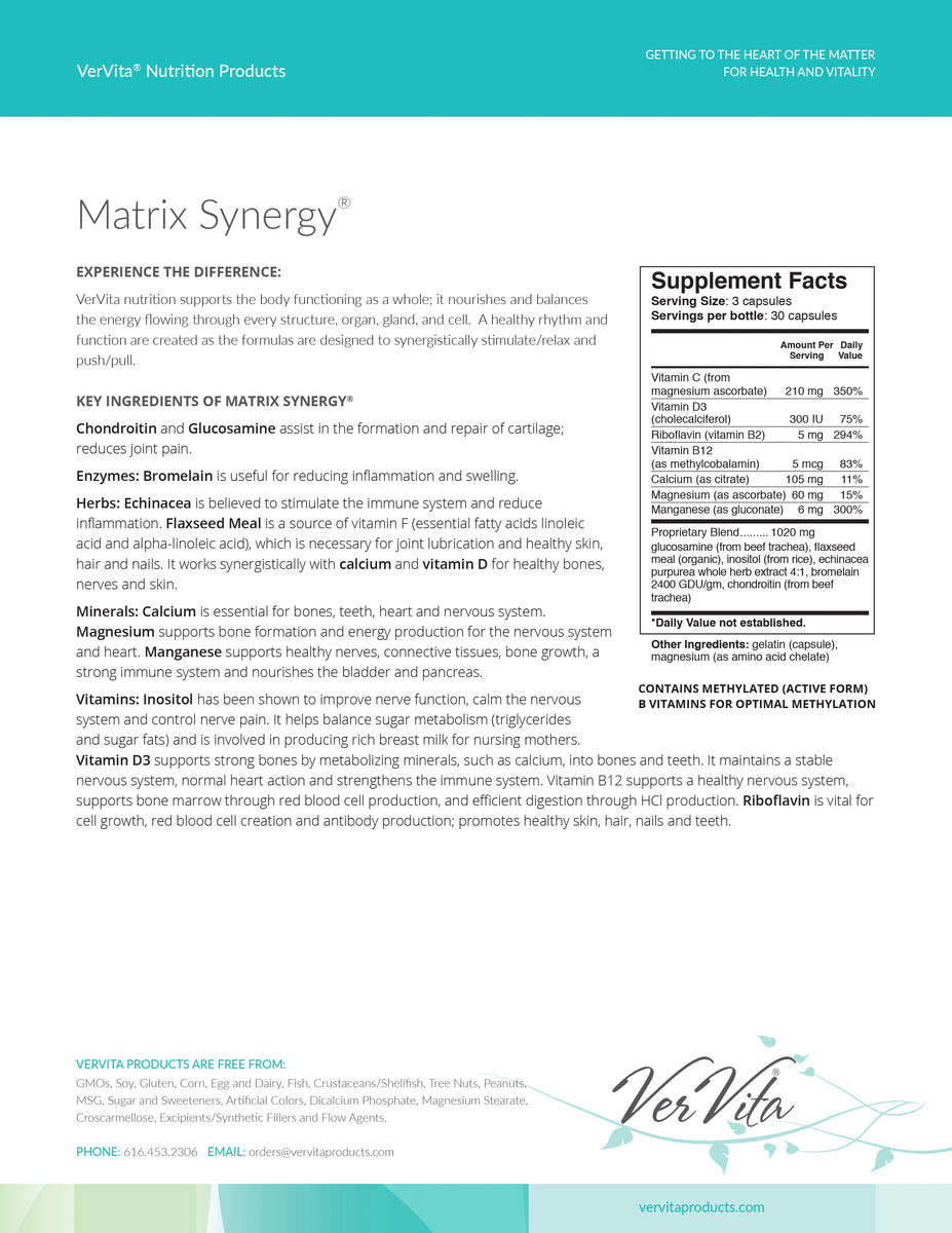 Matrix Synergy® (90 Capsules) – Grandad's Home Remedies